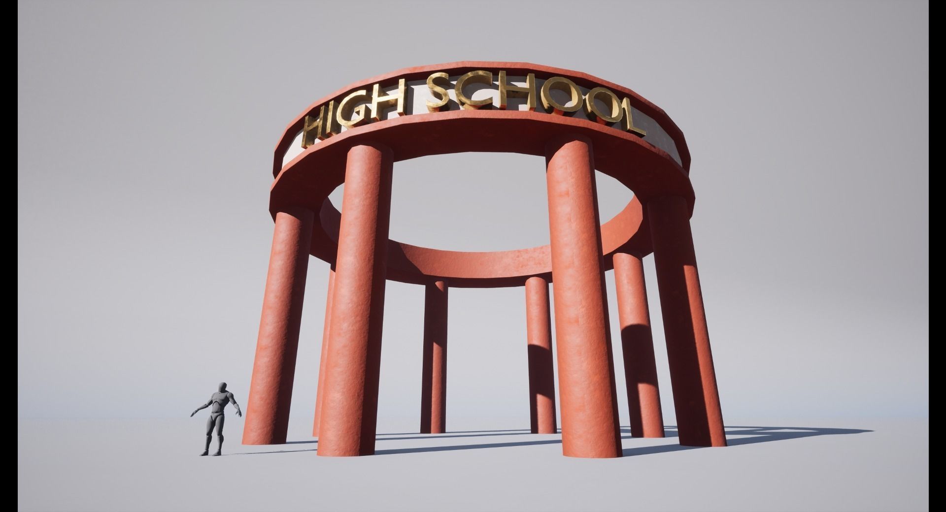 3D model High-School entrance VR / AR / low-poly | CGTrader