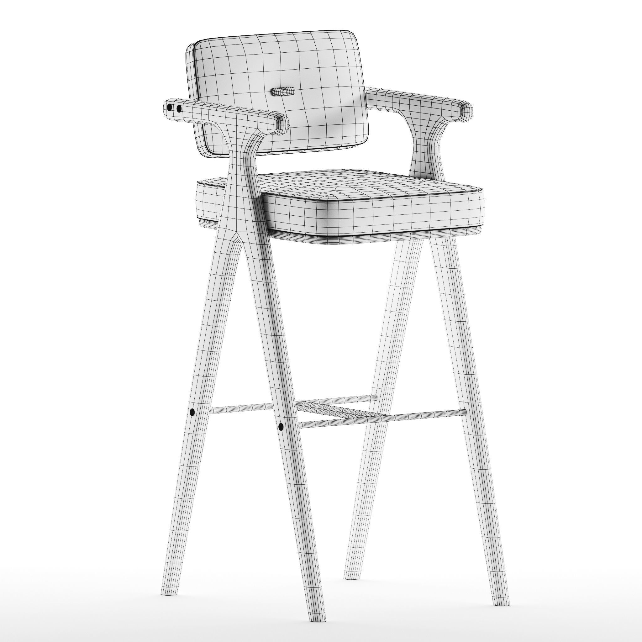 Bernard bar chair 3D model | CGTrader