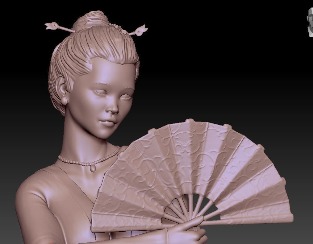 geisha japanese 3D model 3D printable | CGTrader