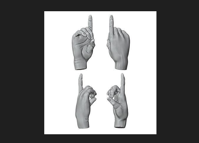Hand sign 2 3D model 3D printable | CGTrader