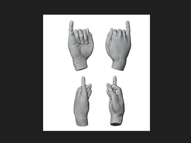 Hand sign 6 3D model 3D printable | CGTrader