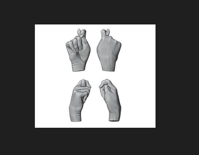 Hand sign 9 3D model 3D printable | CGTrader