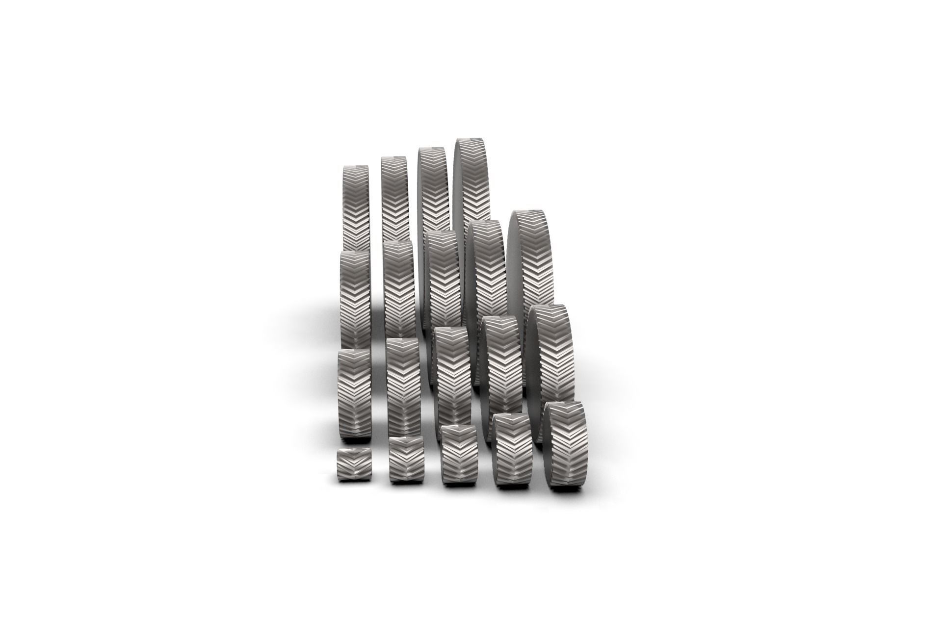 Herringbone Double Helical Gear Set 3D model 3D printable | CGTrader