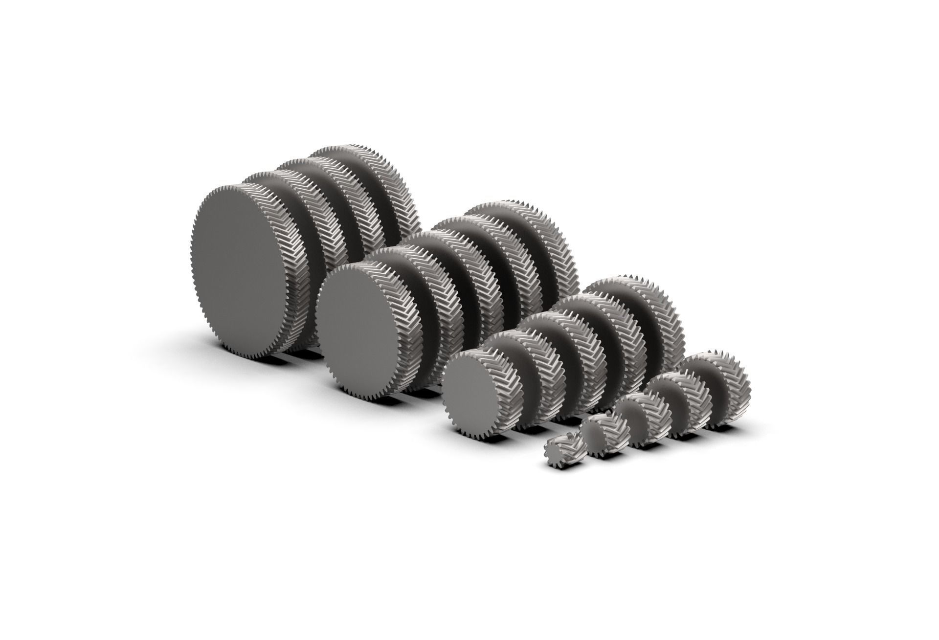 Herringbone Double Helical Gear Set 3D model 3D printable | CGTrader