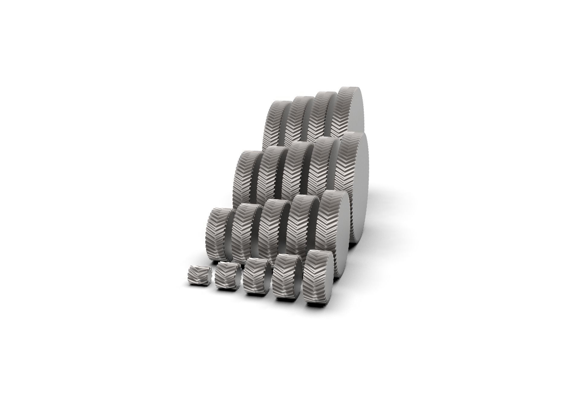 Herringbone Double Helical Gear Set 3D model 3D printable | CGTrader