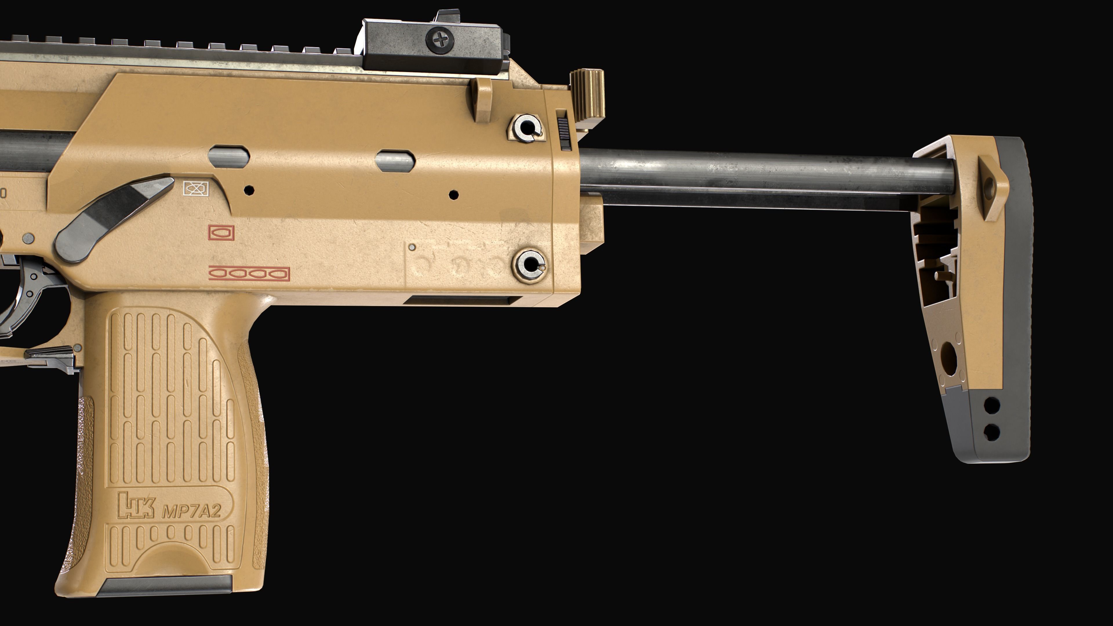 3D model Modular SMG HK MP7A2 VR / AR / low-poly | CGTrader