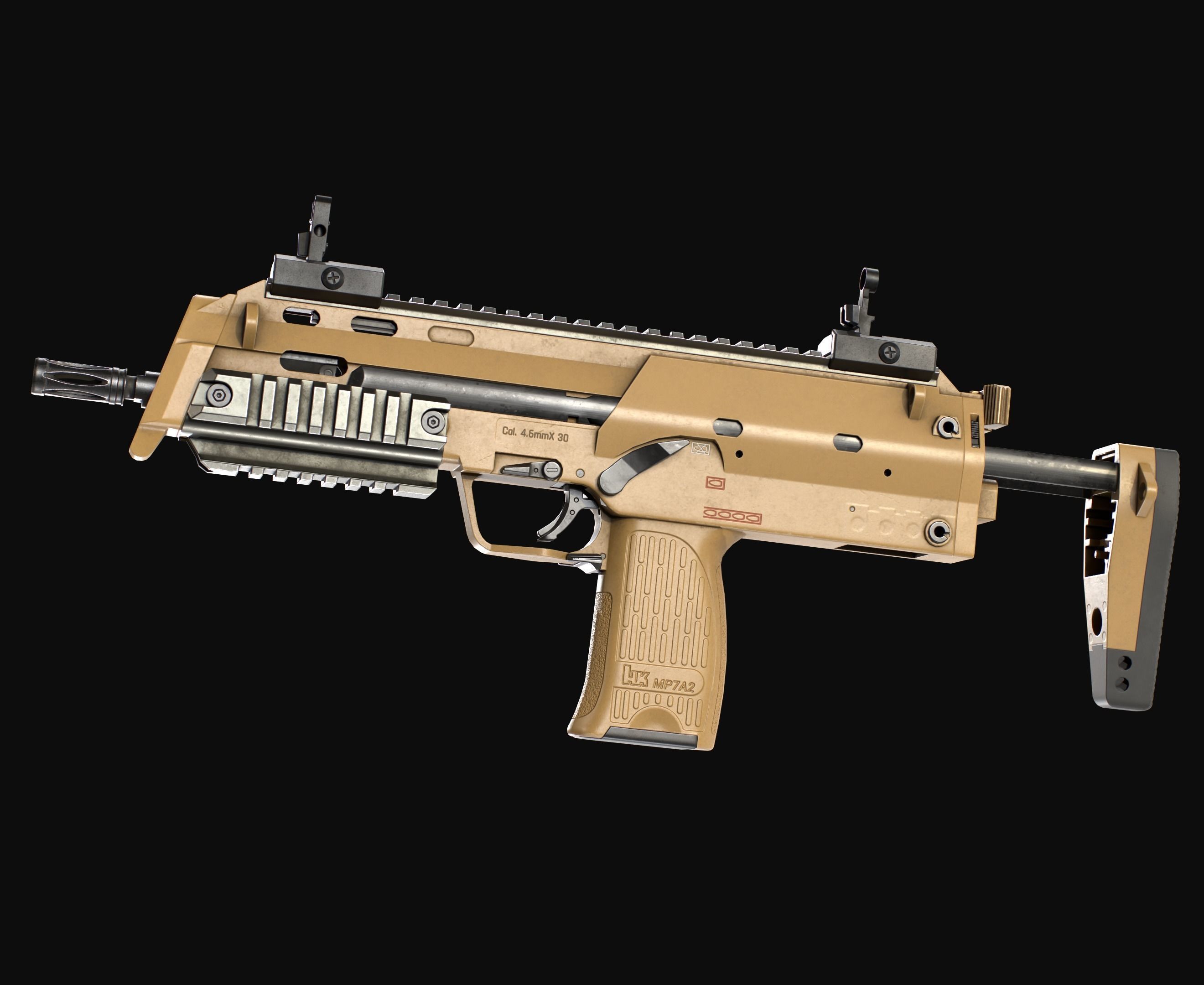 3D model Modular SMG HK MP7A2 VR / AR / low-poly | CGTrader