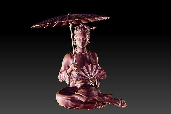 Japanese geisha 3D model 3D printable | CGTrader