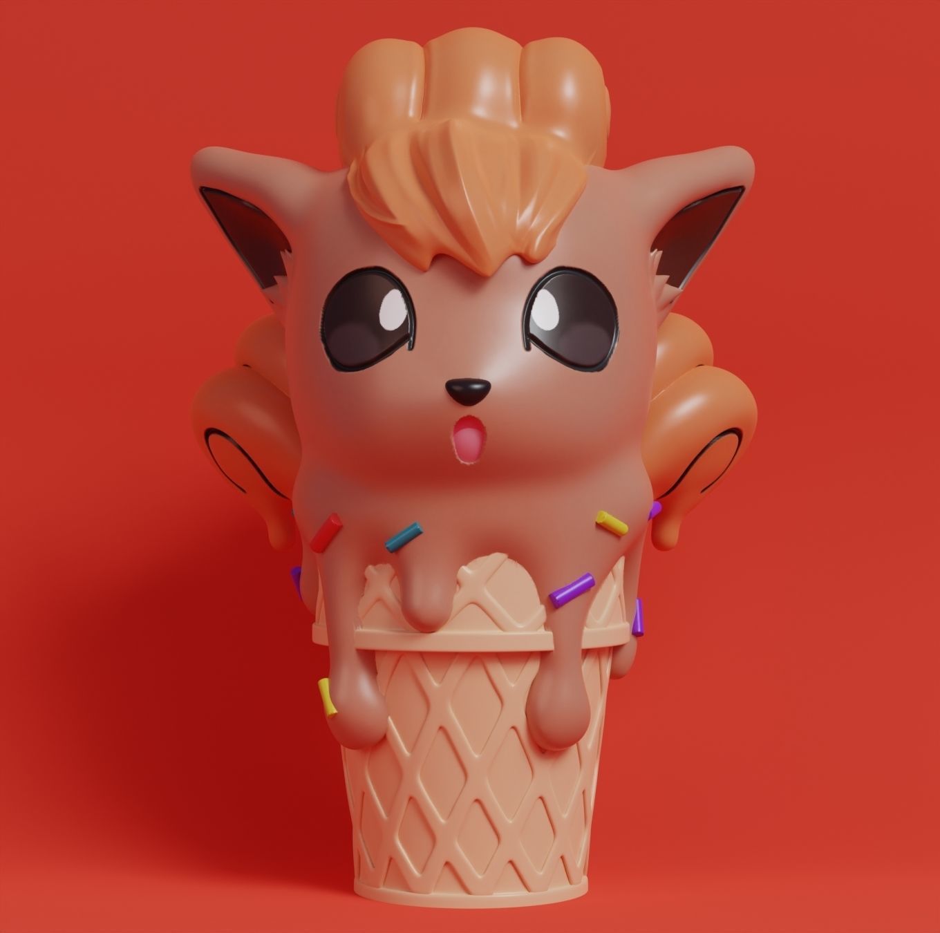 Pokemon - Ice Cream Vulpix 3D model 3D printable | CGTrader