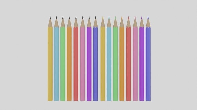 3D model Pencil low poly colored pencils VR / AR / low-poly | CGTrader