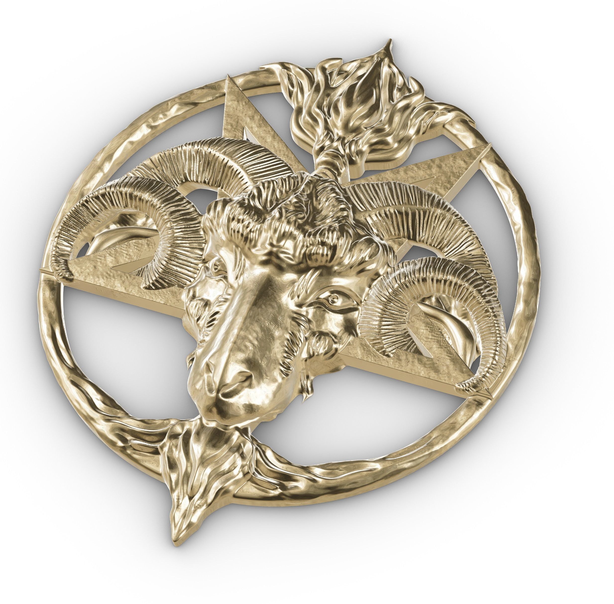 PENTAGRAM WITH RAM HEAD 3D model 3D printable | CGTrader
