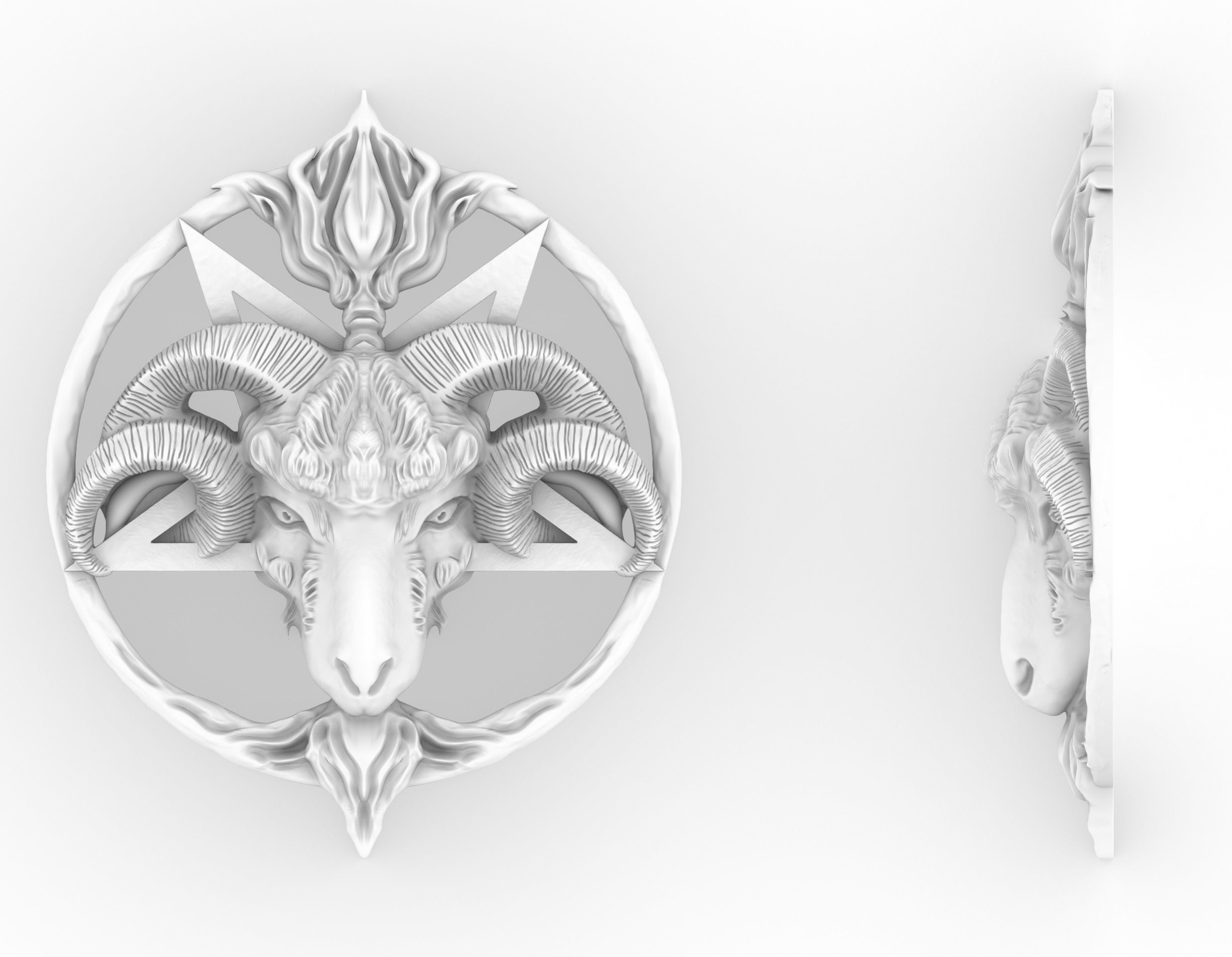 PENTAGRAM WITH RAM HEAD 3D model 3D printable | CGTrader