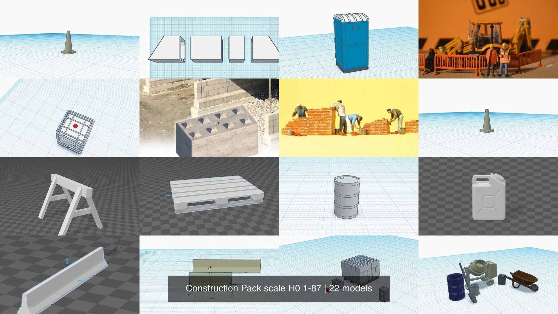 Construction Pack scale H0 1-87 3D Model Collection | CGTrader