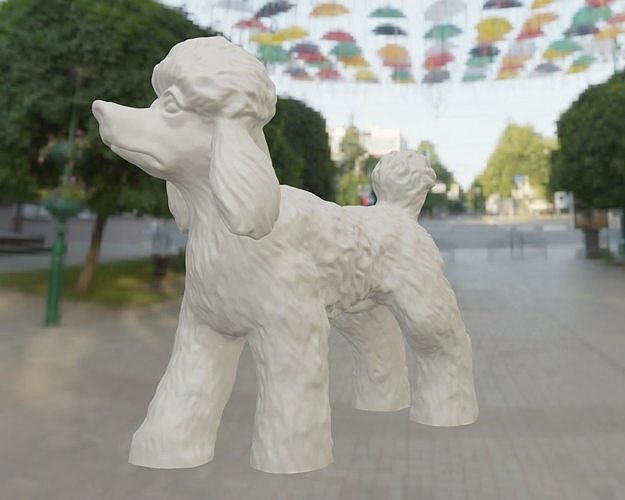 Poodle standard 3D model 3D printable | CGTrader
