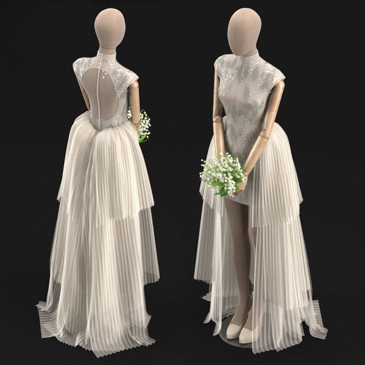 Wedding dress 02 3D model | CGTrader