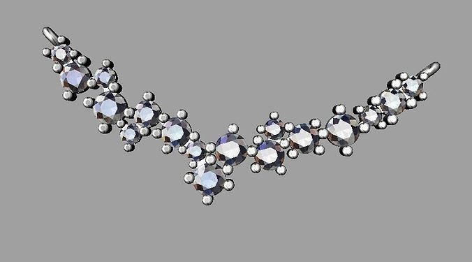 Diamond Necklace 3D model 3D printable | CGTrader