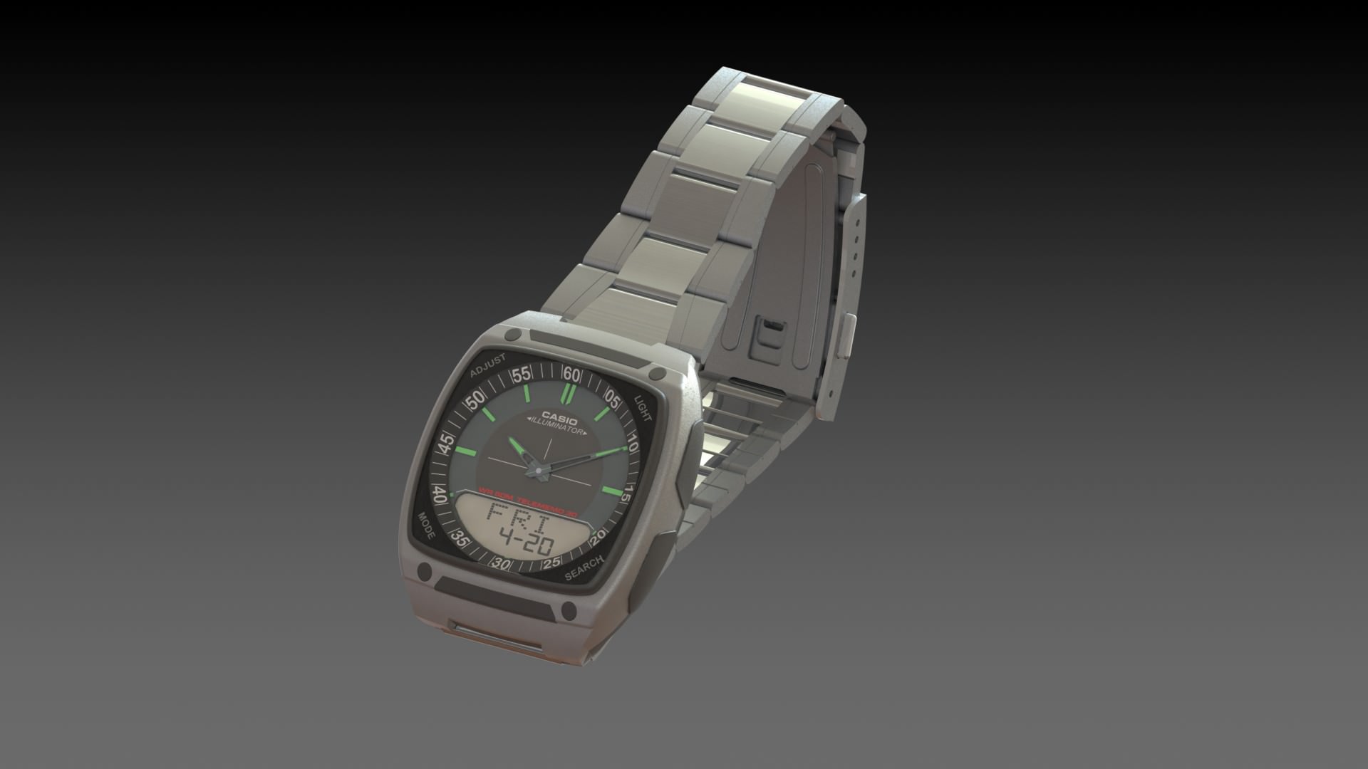 CASIO Wrist Watch 3D model rigged | CGTrader