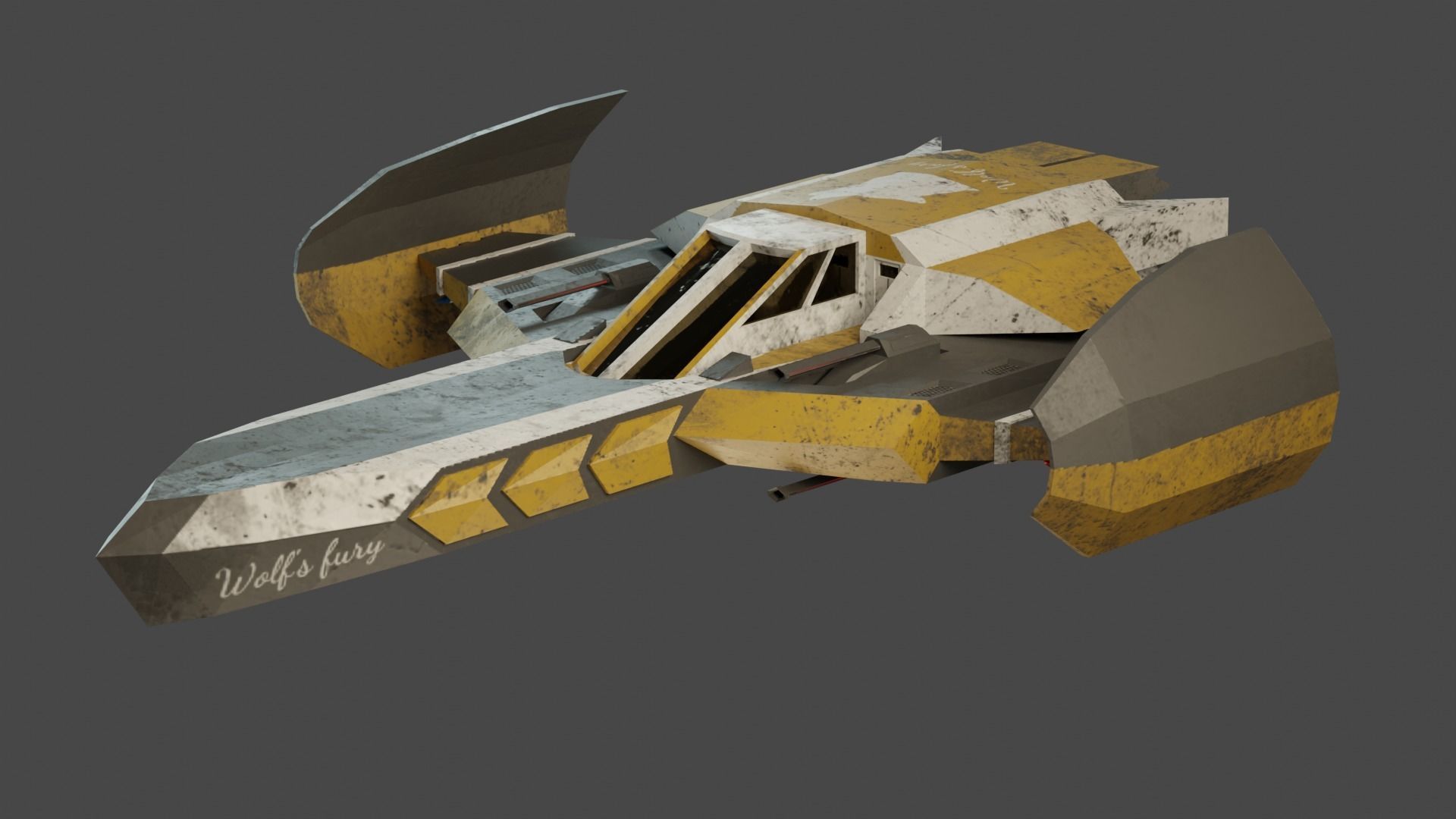 3D model Low Poly Fighter Space Ship VR / AR / low-poly | CGTrader