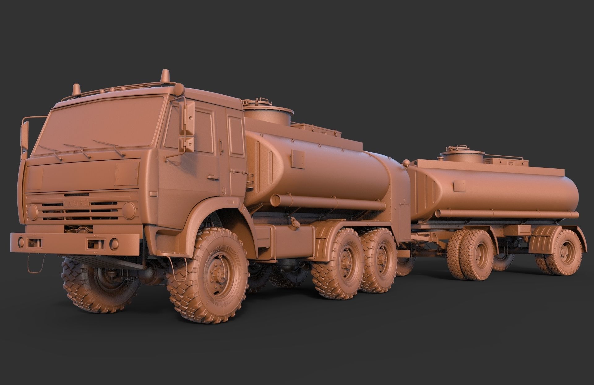 Kamaz ATZ 12 Tanker Fuel trailer 3D model | CGTrader