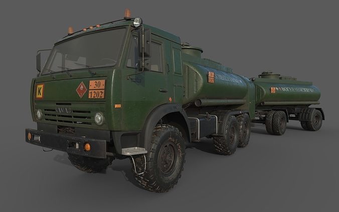 Kamaz ATZ 12 Tanker Fuel trailer 3D model | CGTrader