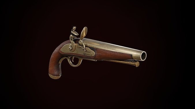 3D model Flintlock Pistol VR / AR / low-poly | CGTrader