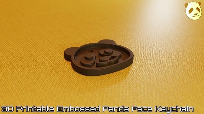 Embossed Panda Face Keychain 3D model 3D printable | CGTrader