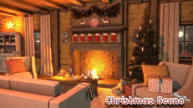 3D model Christmas Scene VR / AR / low-poly | CGTrader