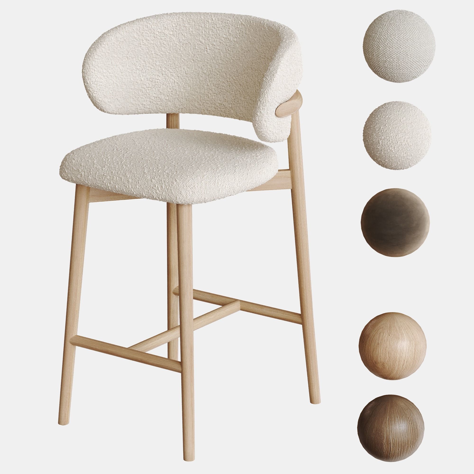 Bar stool MATTEO by Noho Home 3D model | CGTrader