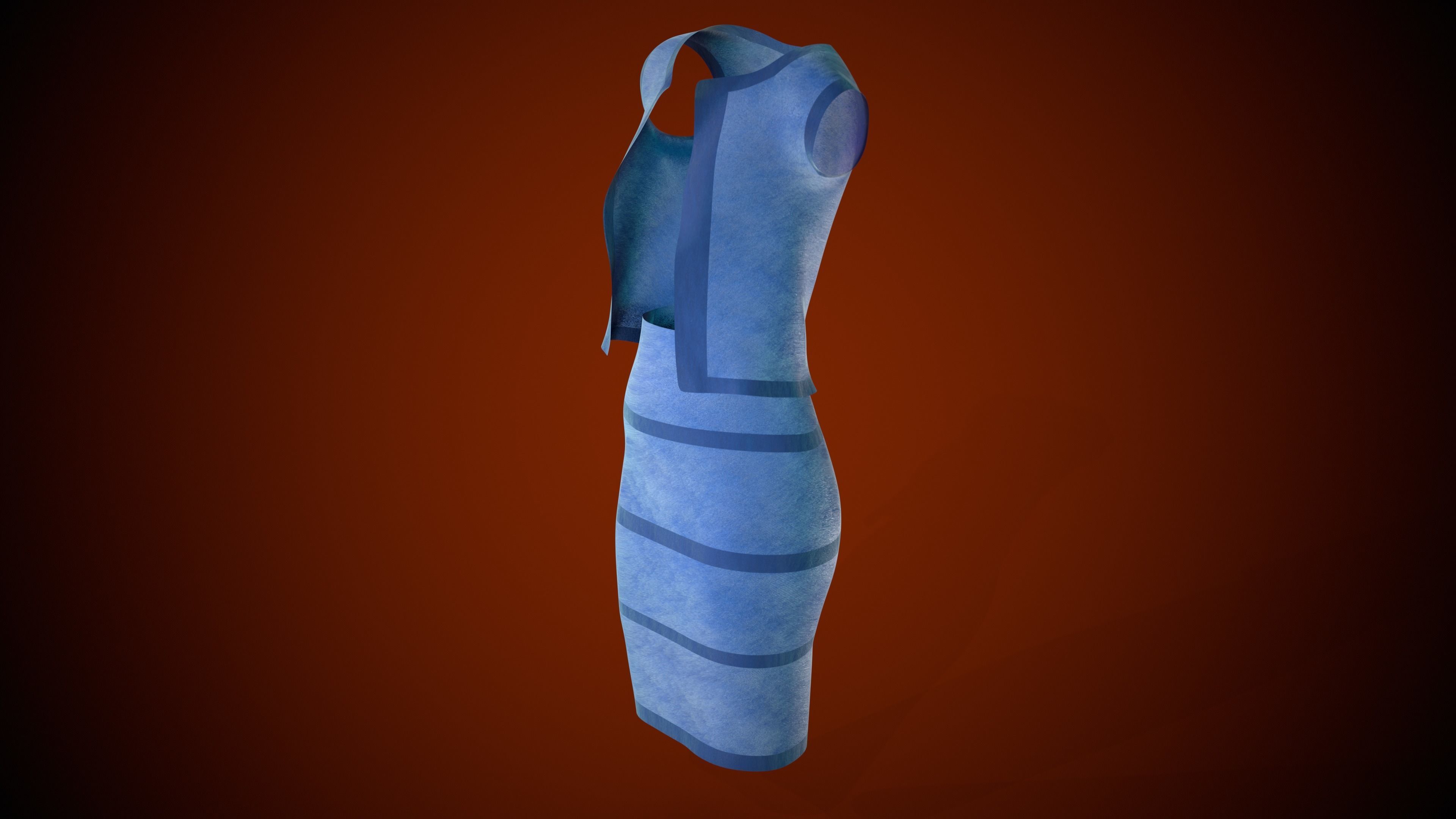 3D model DRESS AND SKIRT with ONLY QUAD retopology CLOTHING WEAR VR ...