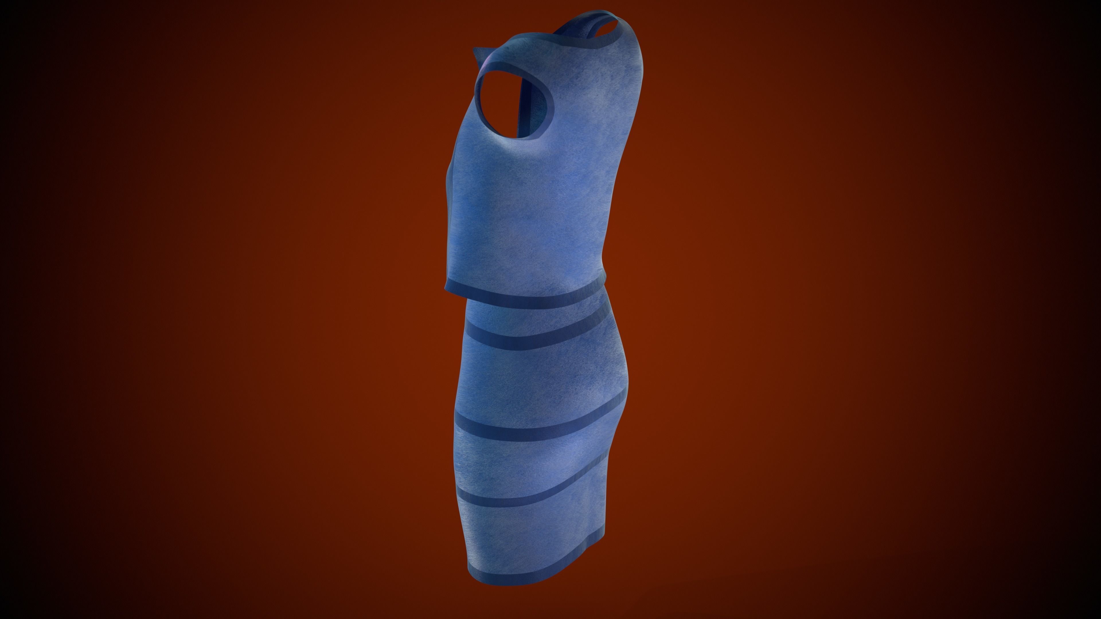 3D model DRESS AND SKIRT with ONLY QUAD retopology CLOTHING WEAR VR ...