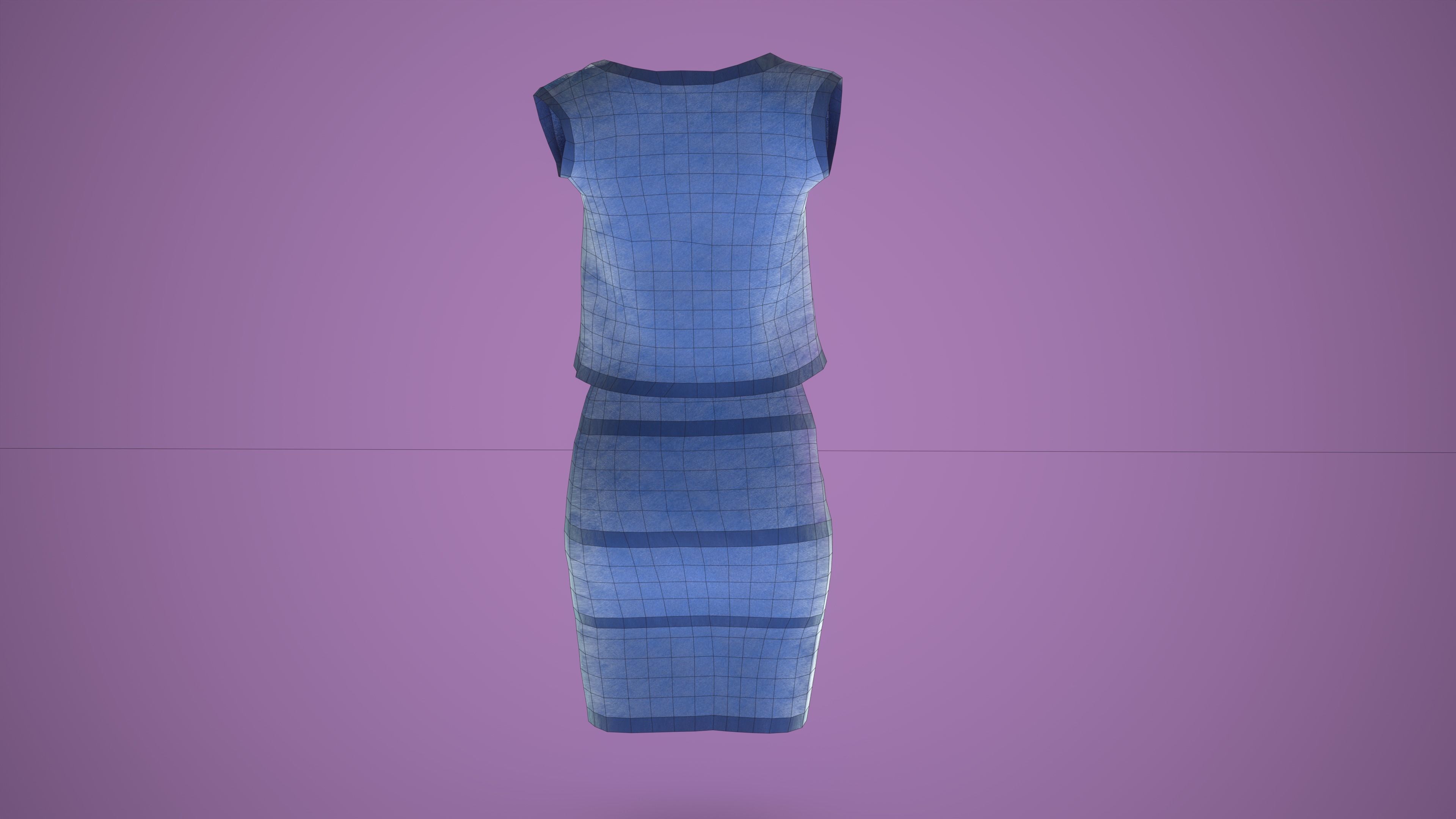 3D model DRESS AND SKIRT with ONLY QUAD retopology CLOTHING WEAR VR ...