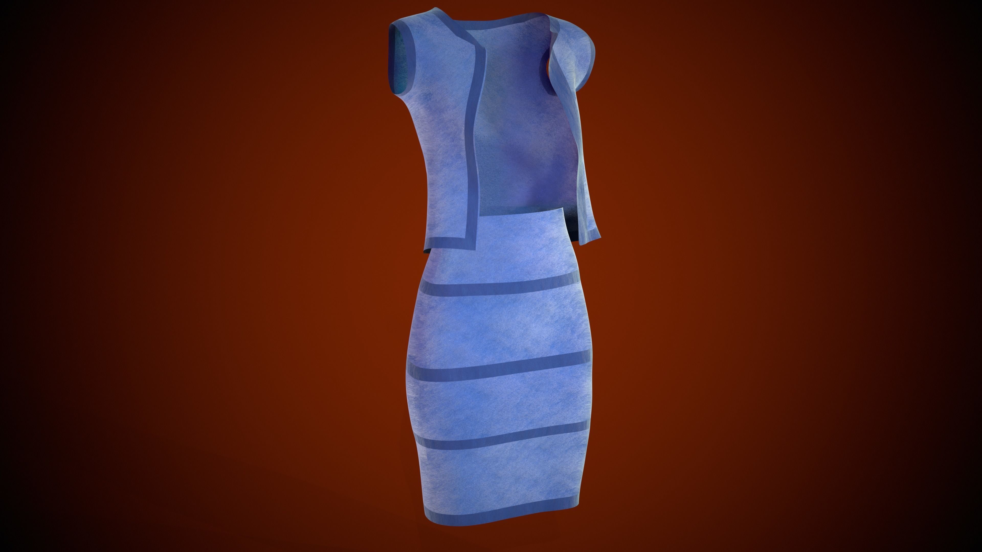 3D model DRESS AND SKIRT with ONLY QUAD retopology CLOTHING WEAR VR ...