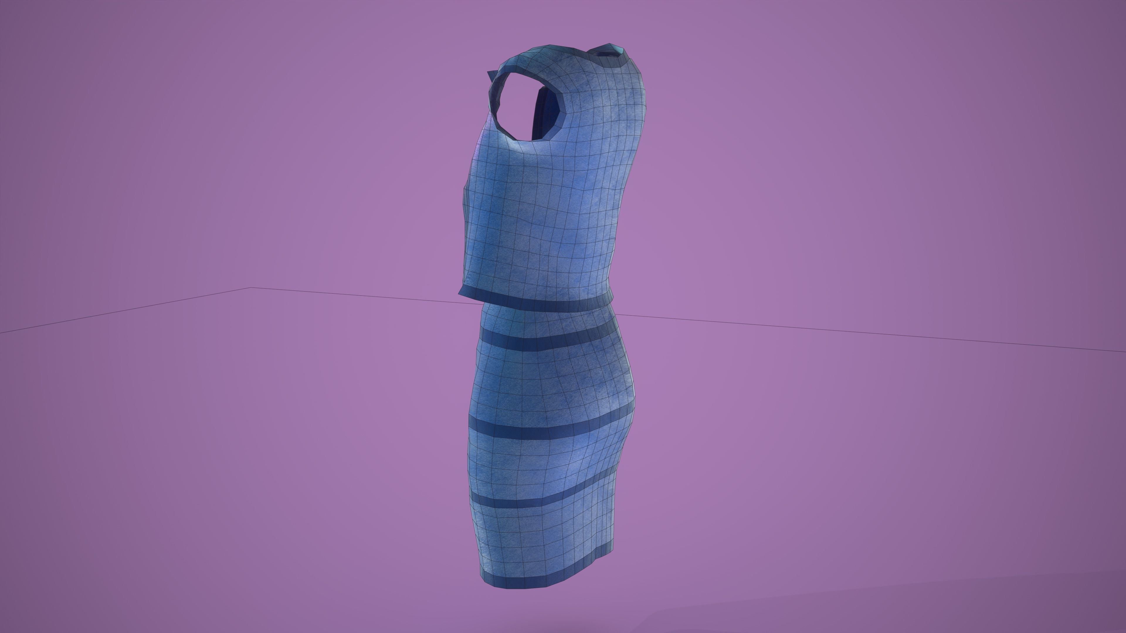 3D model DRESS AND SKIRT with ONLY QUAD retopology CLOTHING WEAR VR ...