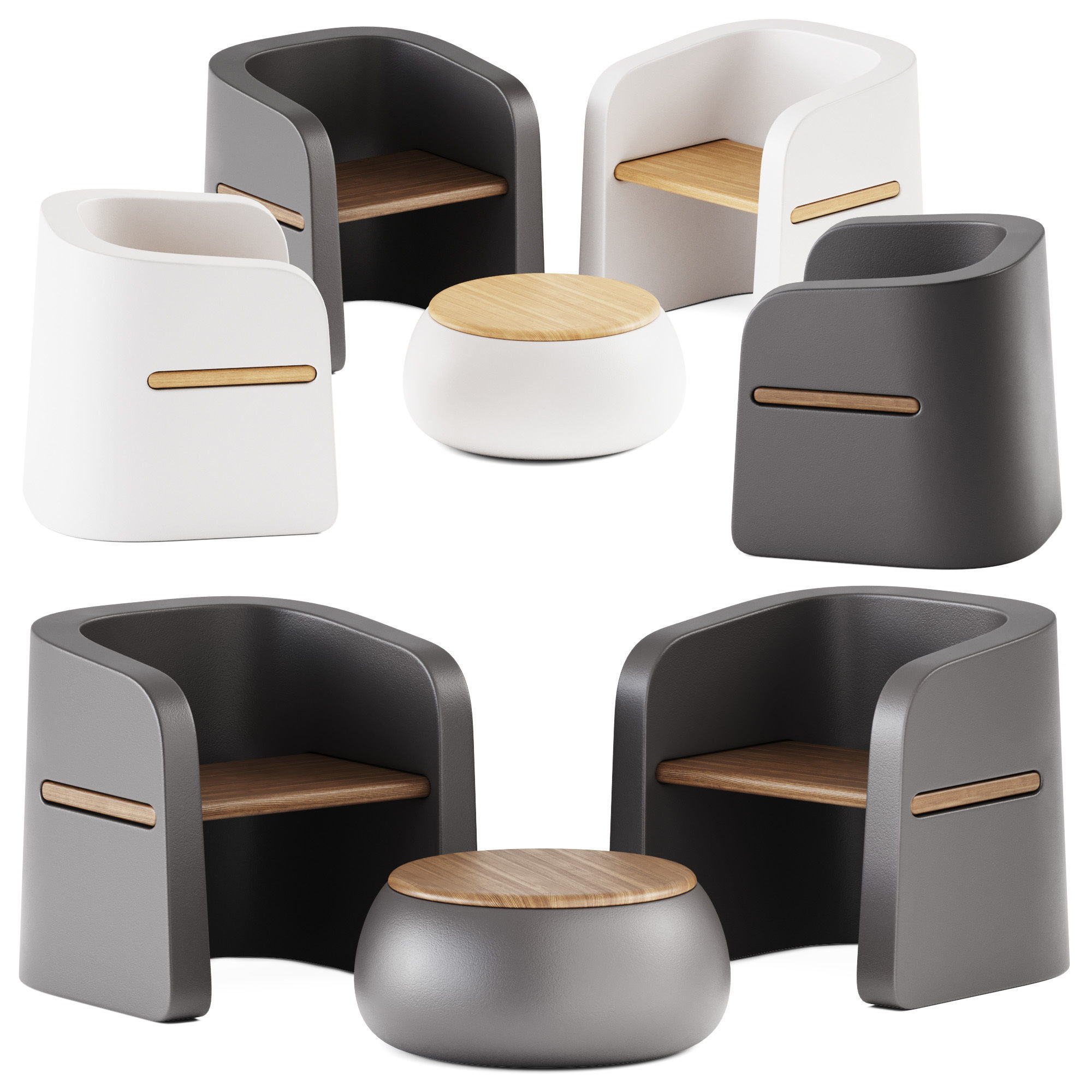 Talea Chair and Table T Ball by Plust 3D model | CGTrader