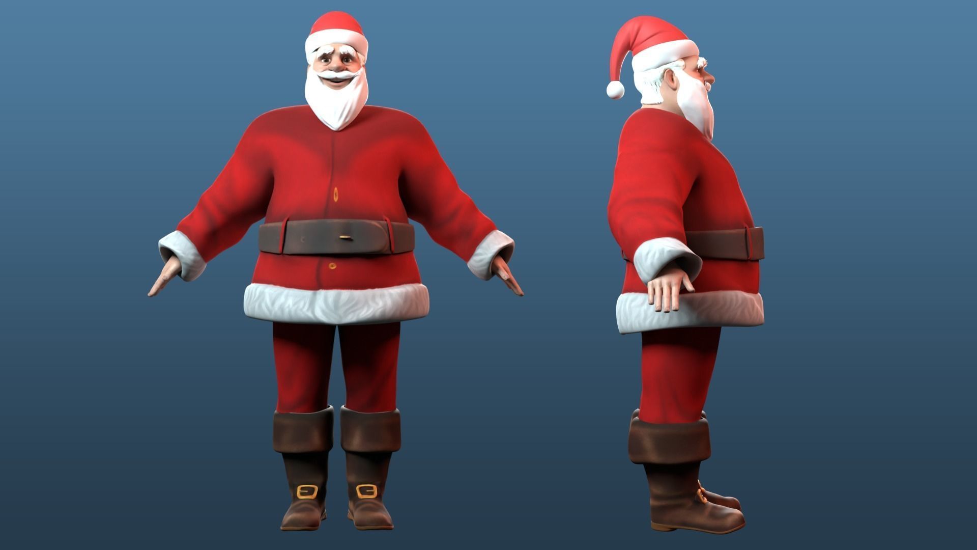 3D model cartoon Santa Claus VR / AR / low-poly | CGTrader