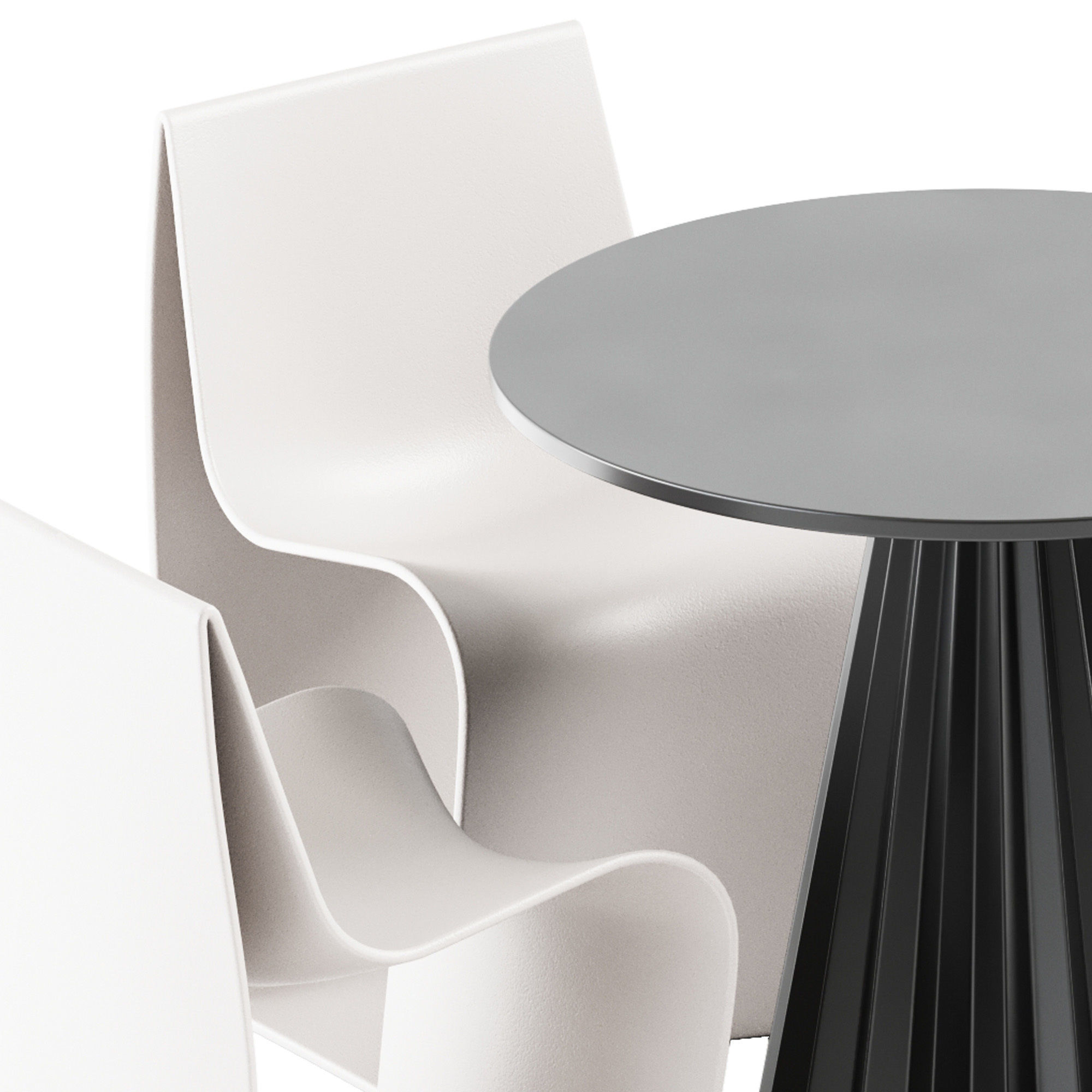PLISSE Table by Midj and MDF Italia Sign Matt Chair 3D model | CGTrader