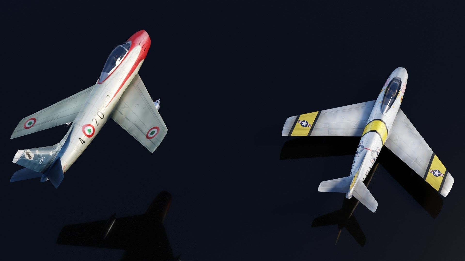 3D model North American F-86 Sabre VR / AR / low-poly | CGTrader