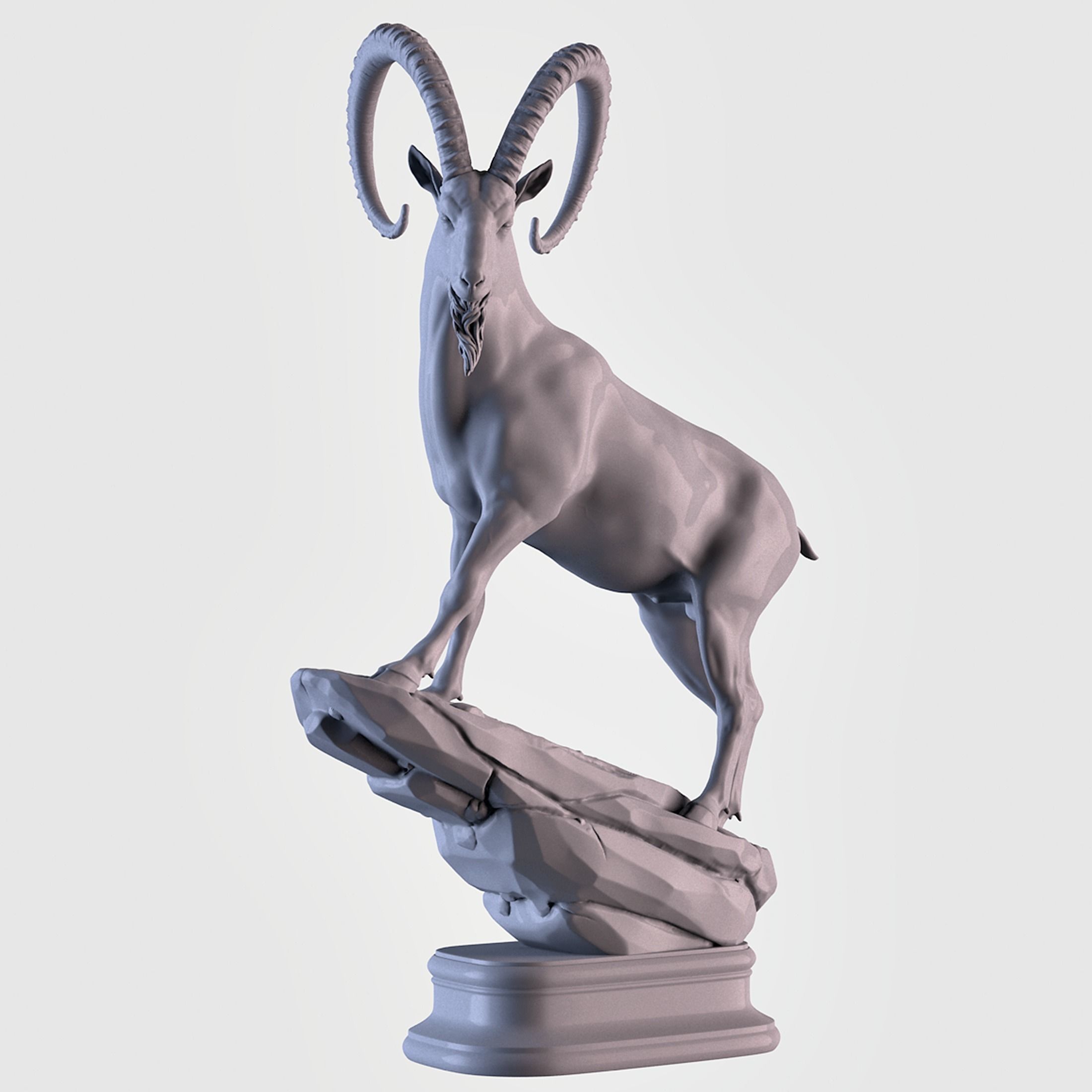 Ibex Statue 3D model 3D printable | CGTrader