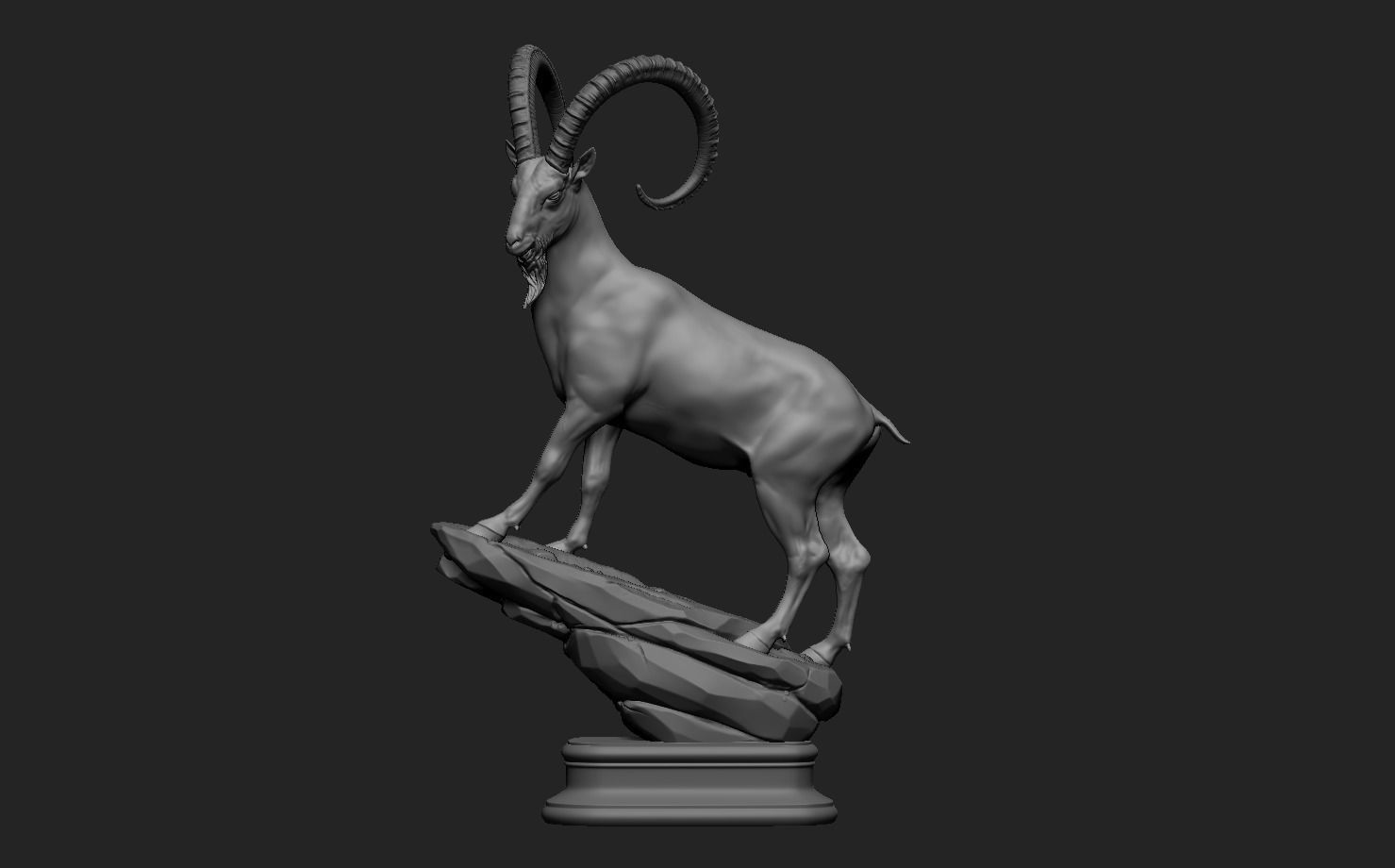 Ibex Statue 3D model 3D printable | CGTrader