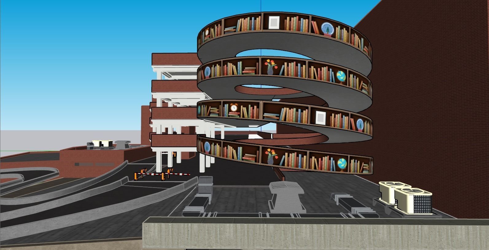Library parking lot 3D model | CGTrader