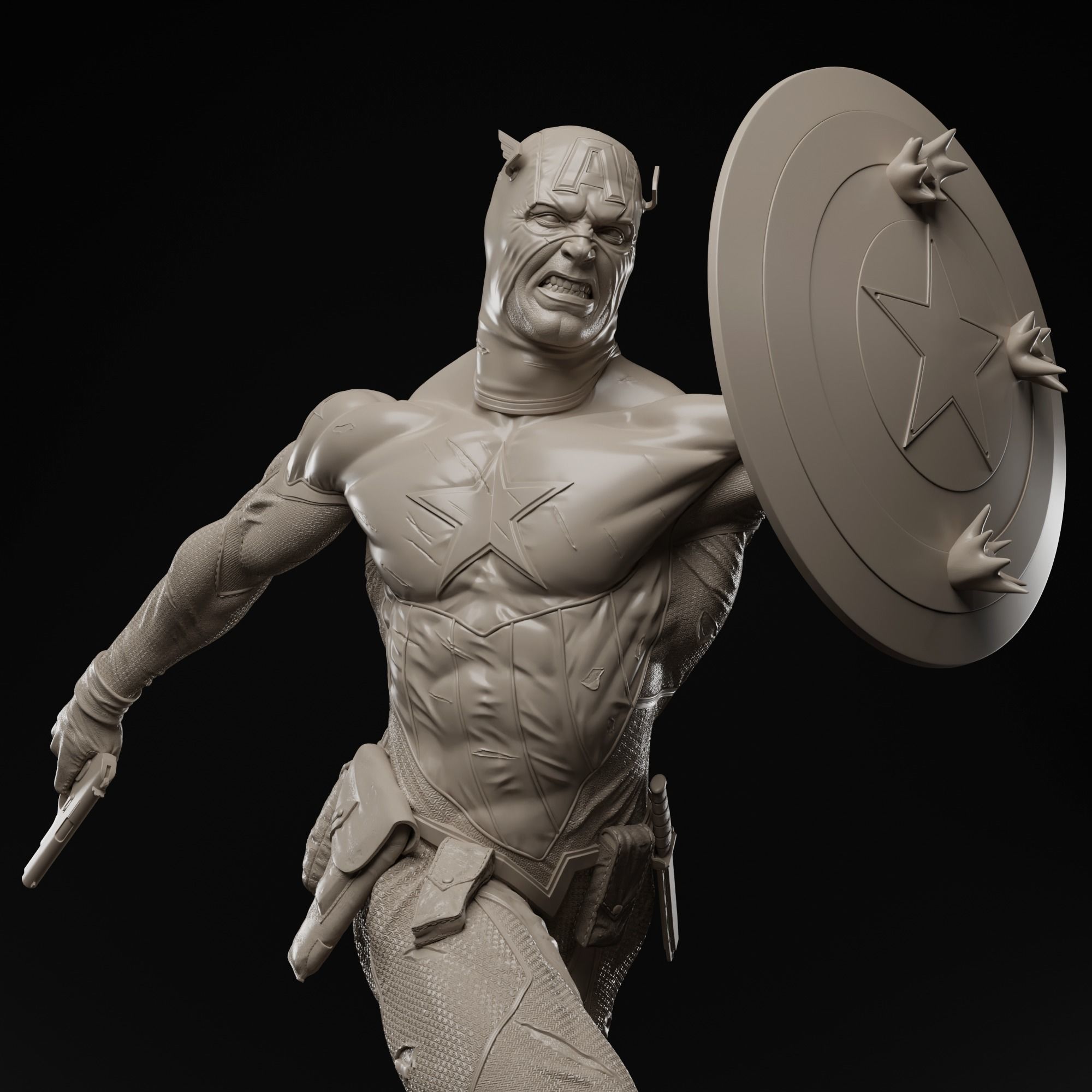 Captain America Bucky Barnes 3D print fan-art statue 3D model 3D ...