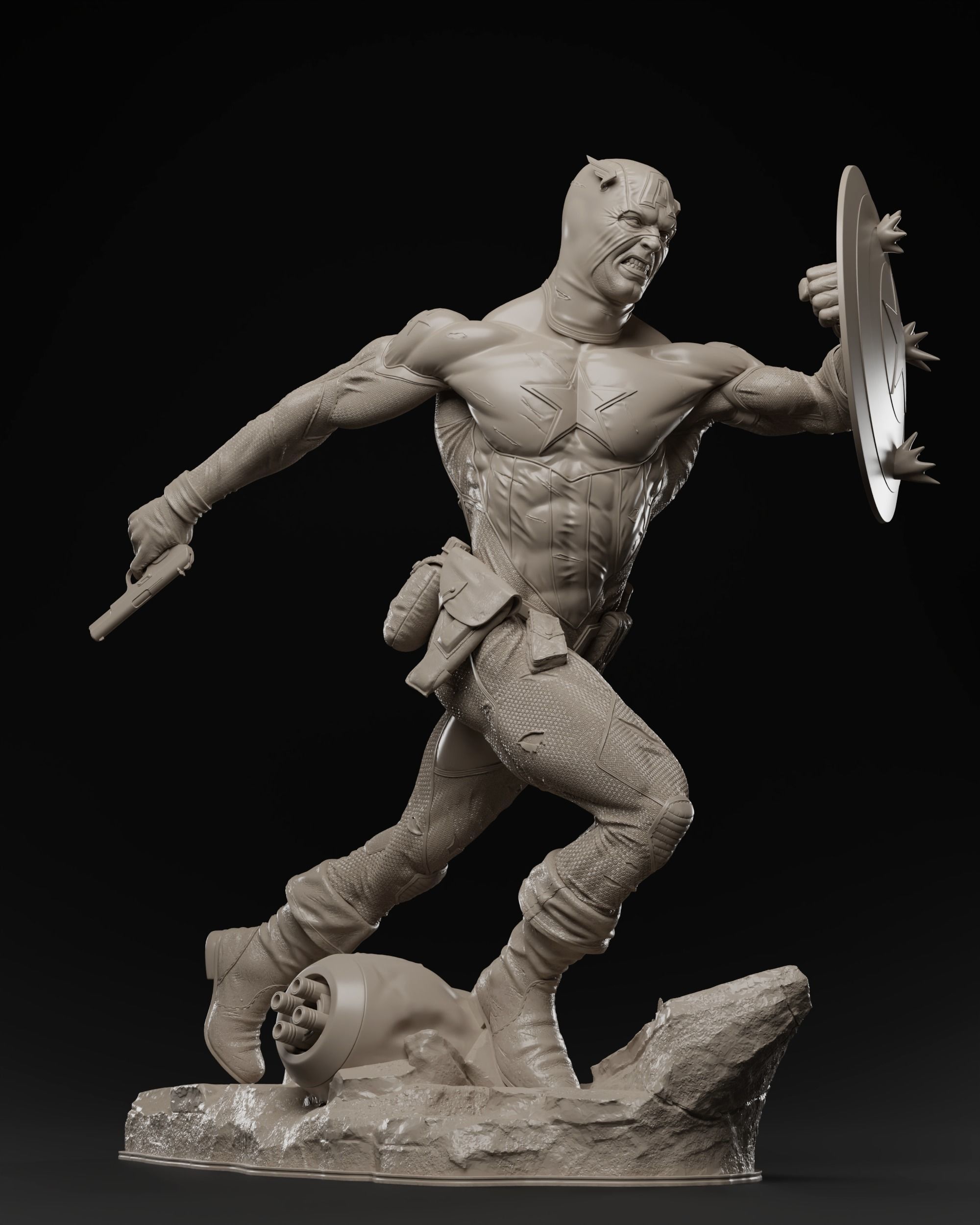 Captain America Bucky Barnes 3D print fan-art statue 3D model 3D ...