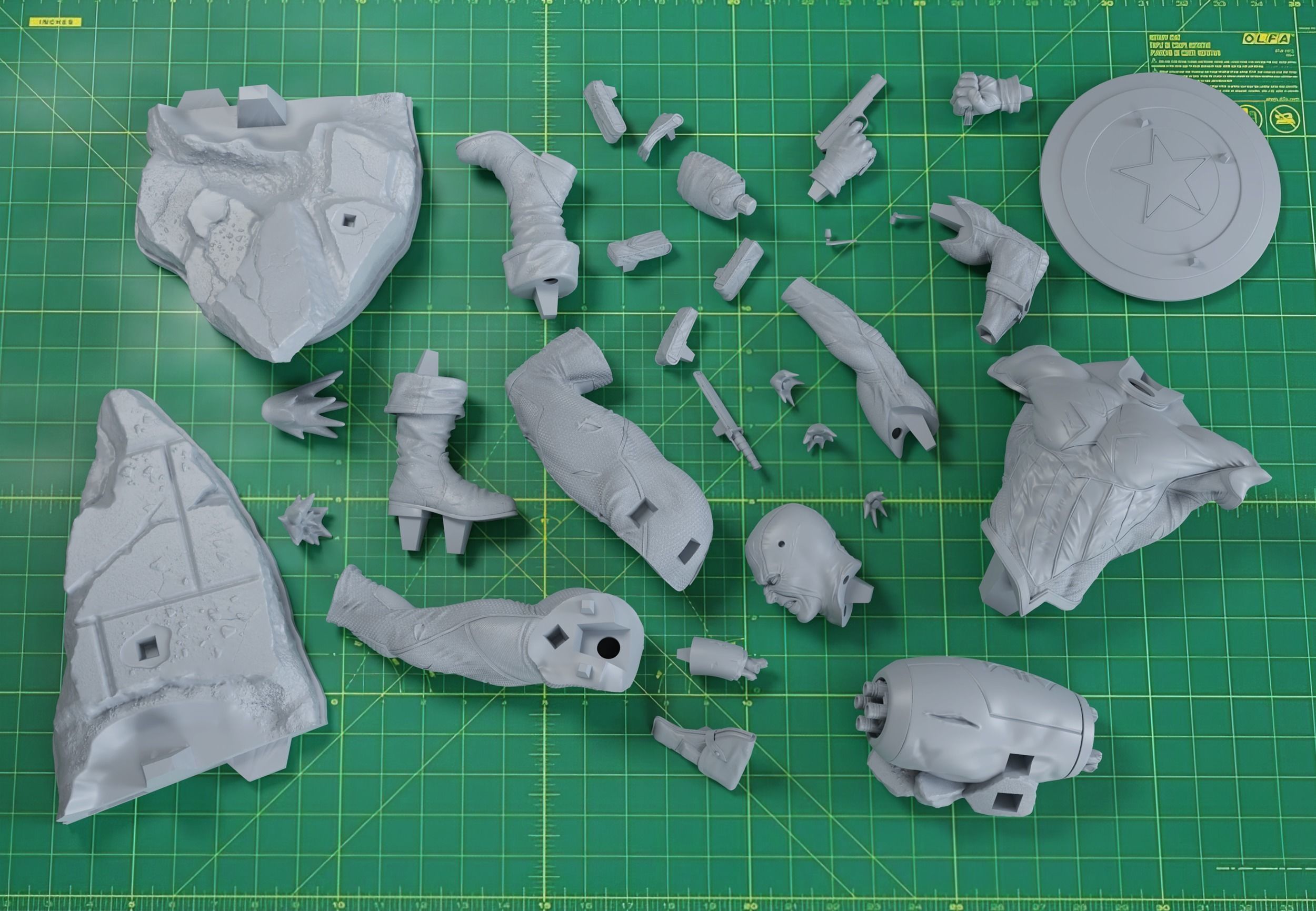 Captain America Bucky Barnes 3D print fan-art statue 3D model 3D ...