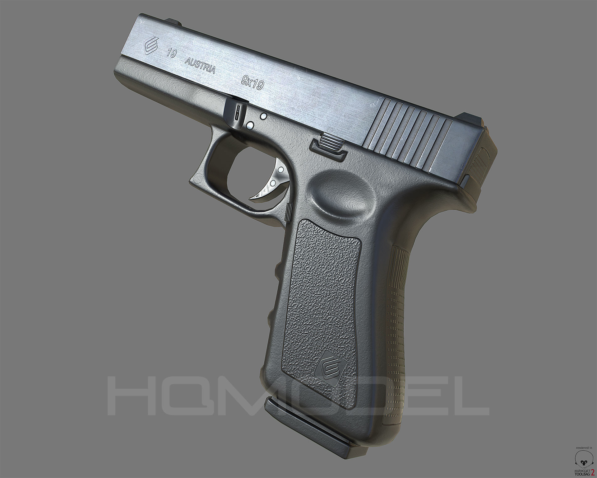 3D model Generic Handgun 9mm Pistol PBR VR / AR / low-poly | CGTrader