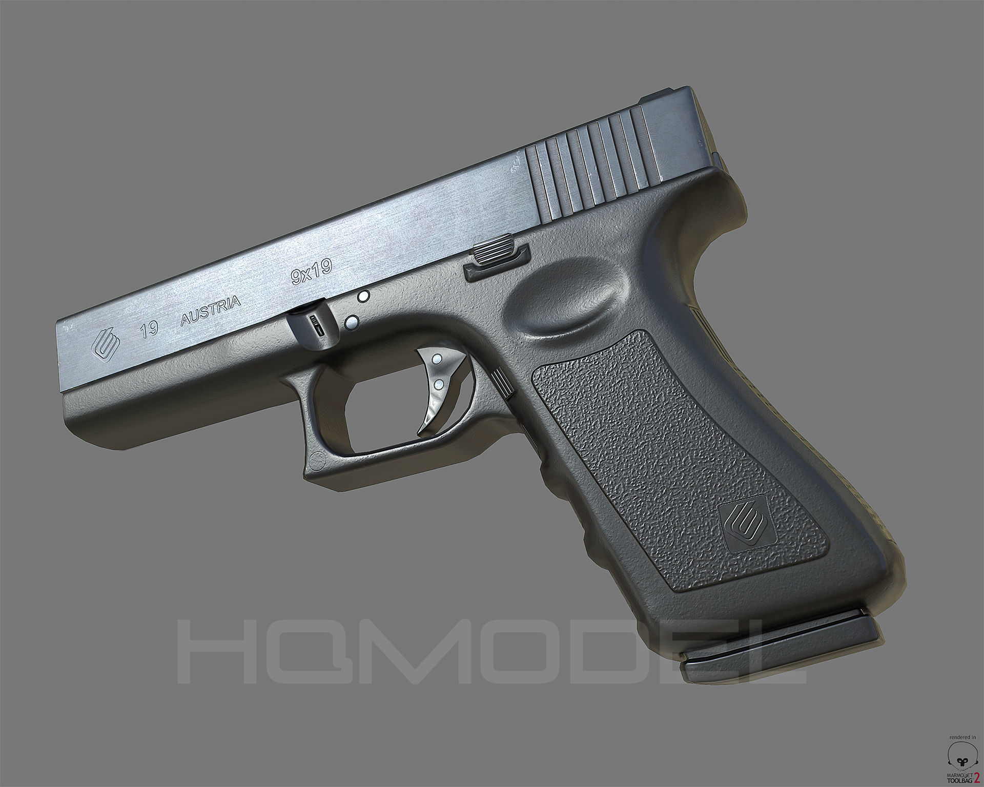 3D model Generic Handgun 9mm Pistol PBR VR / AR / low-poly | CGTrader