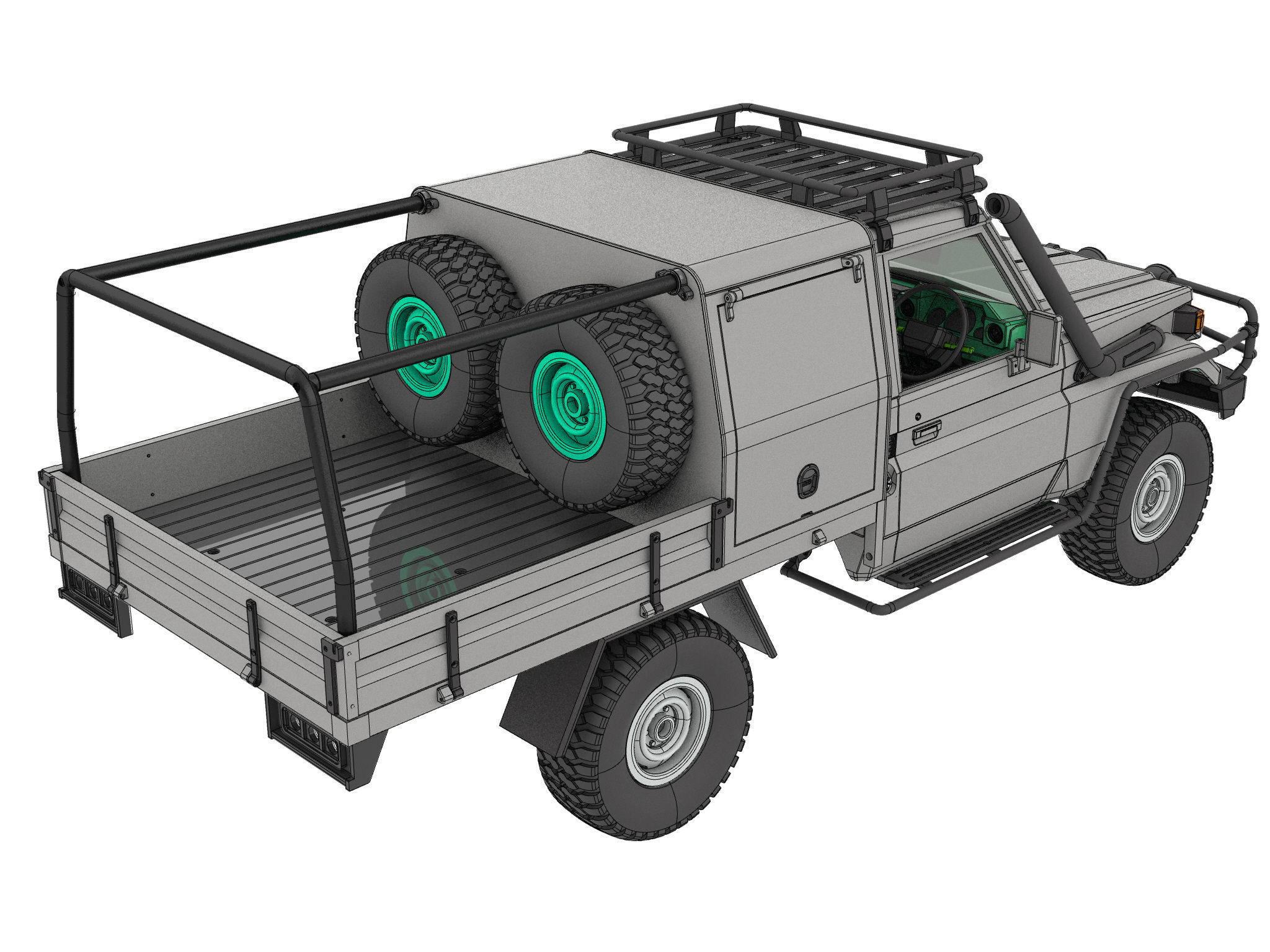 TOYOTA LAND CRUISER LC 75 OFF ROAD RC BODY FOR 1 TO 10 SCALE 3D model ...