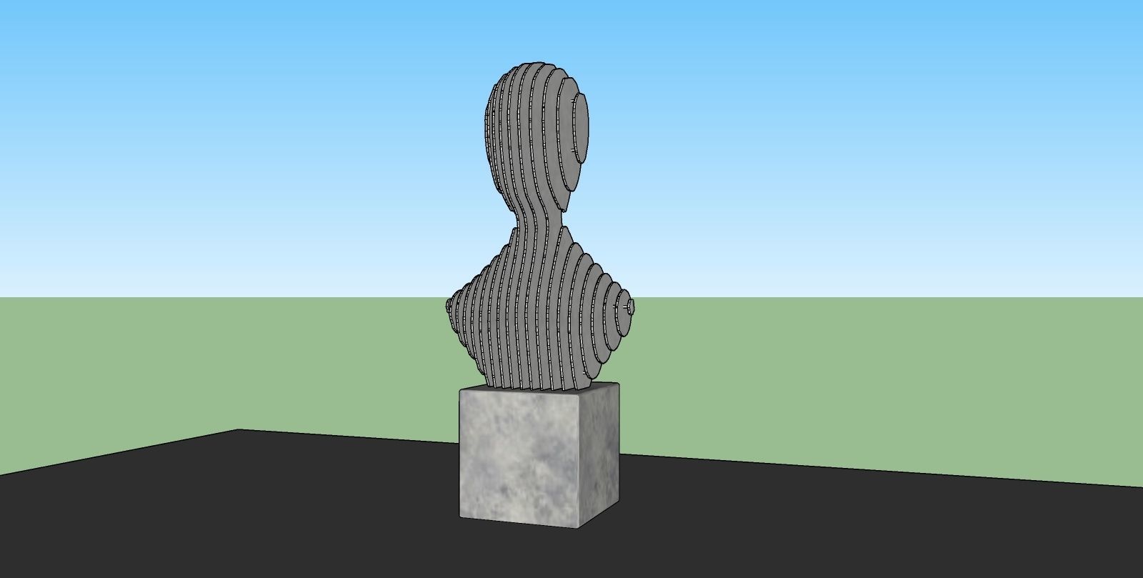 Man Abstract metal Sculpture 3D model | CGTrader