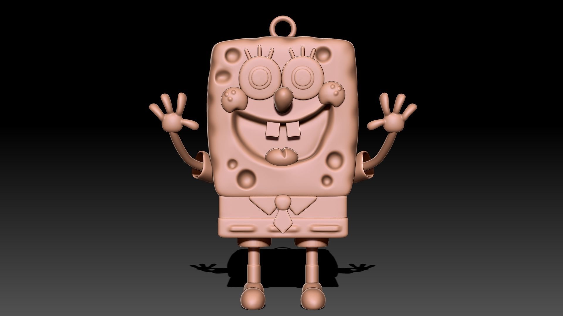 SpongeBob Keychain 3D model 3D printable | CGTrader