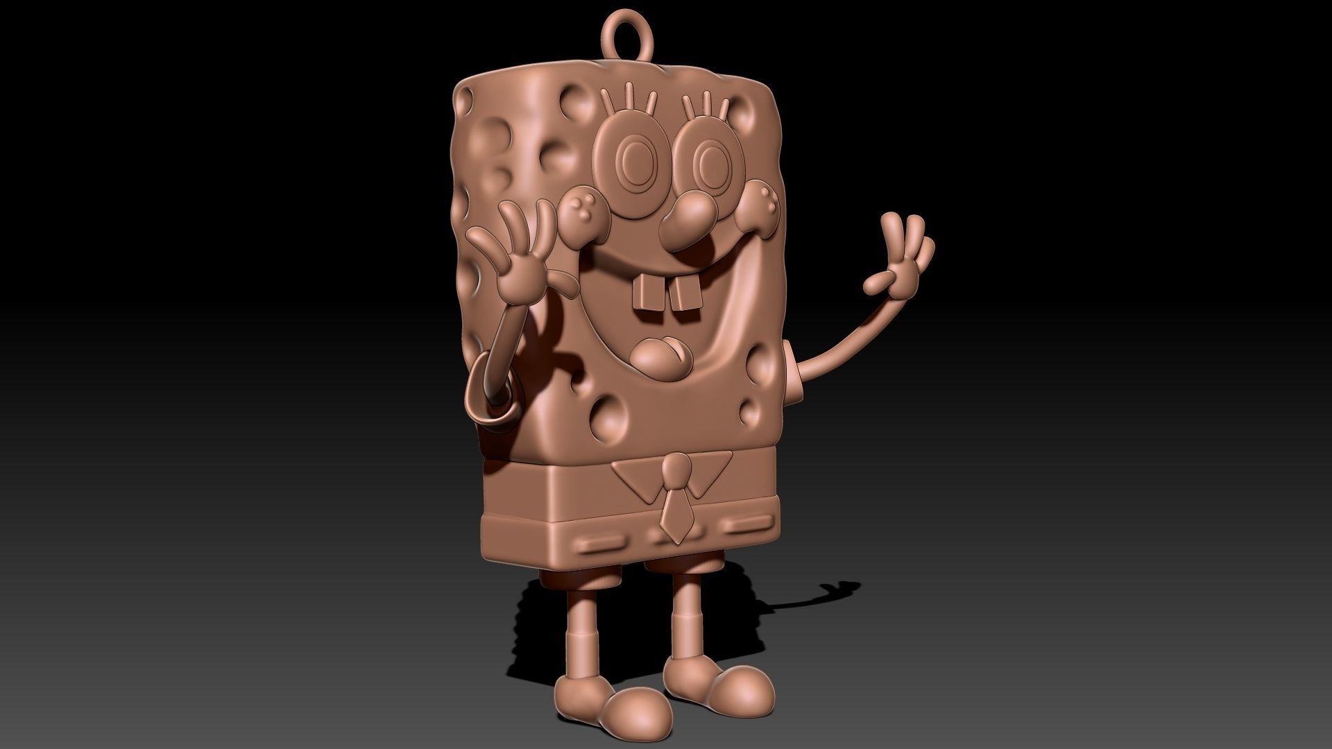 SpongeBob Keychain 3D model 3D printable | CGTrader