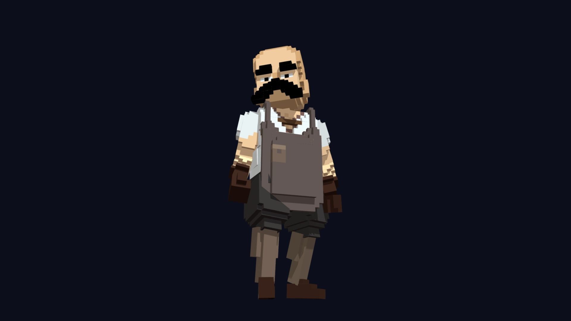 3D model Blacksmith Character - 3D Voxel Low Poly Model VR / AR / low ...